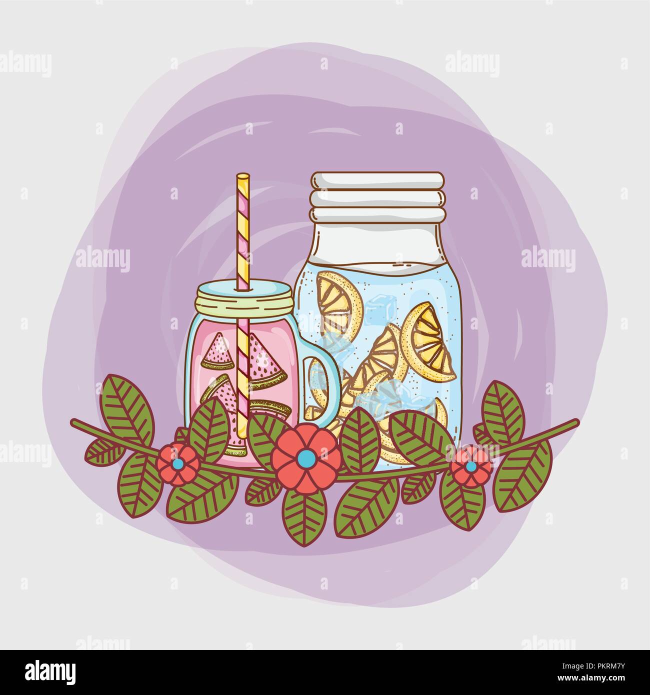 Juice mason jar Stock Vector Image & Art - Alamy