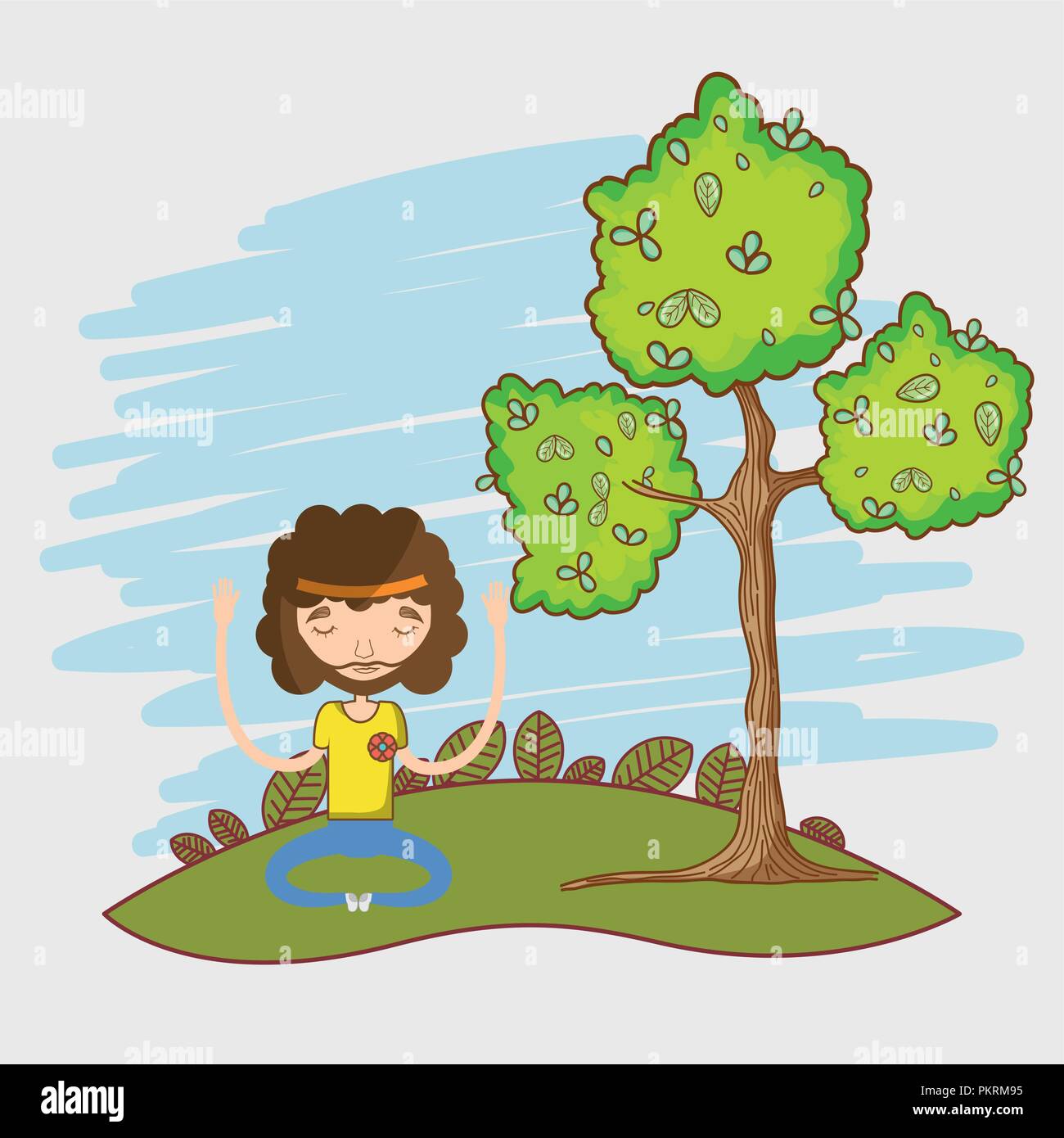 Hippie man cartoon Stock Vector Image & Art - Alamy