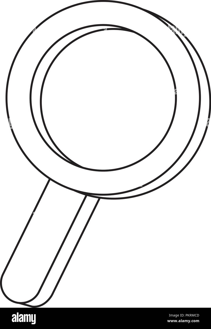 outline magnifying glass tool exploration loupe Stock Vector Image ...