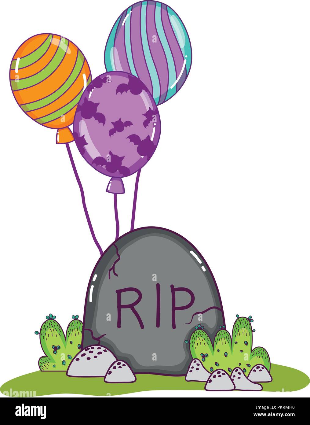 rip stone tablet with funny balloons Stock Vector Image & Art - Alamy