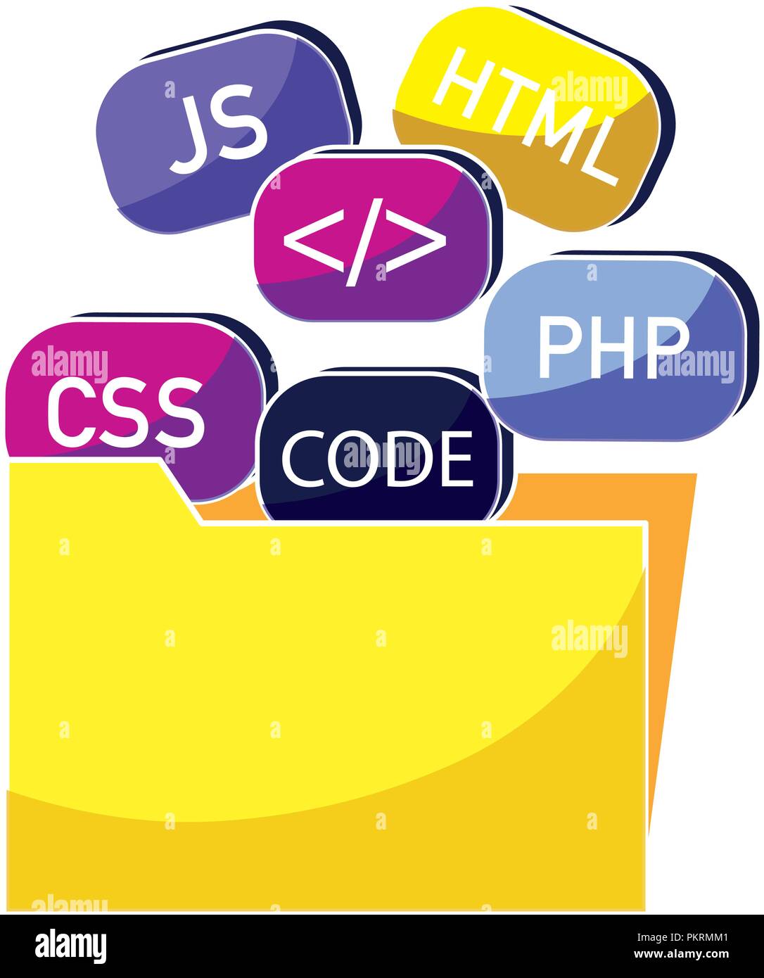 Folder File With Programming Code Technology Stock Vector Image And Art