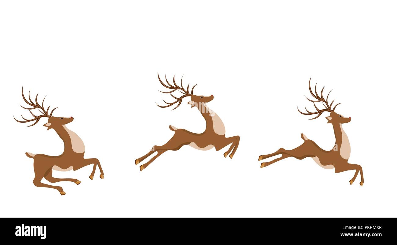 Deer jump drawing Cut Out Stock Images & Pictures - Alamy