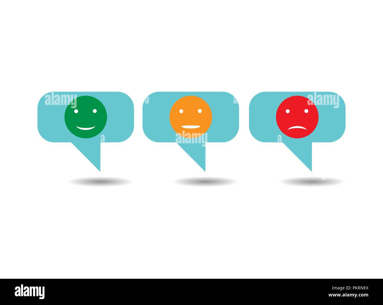 Emotional reaction-a set of three colorful emoticons Stock Vector Image ...