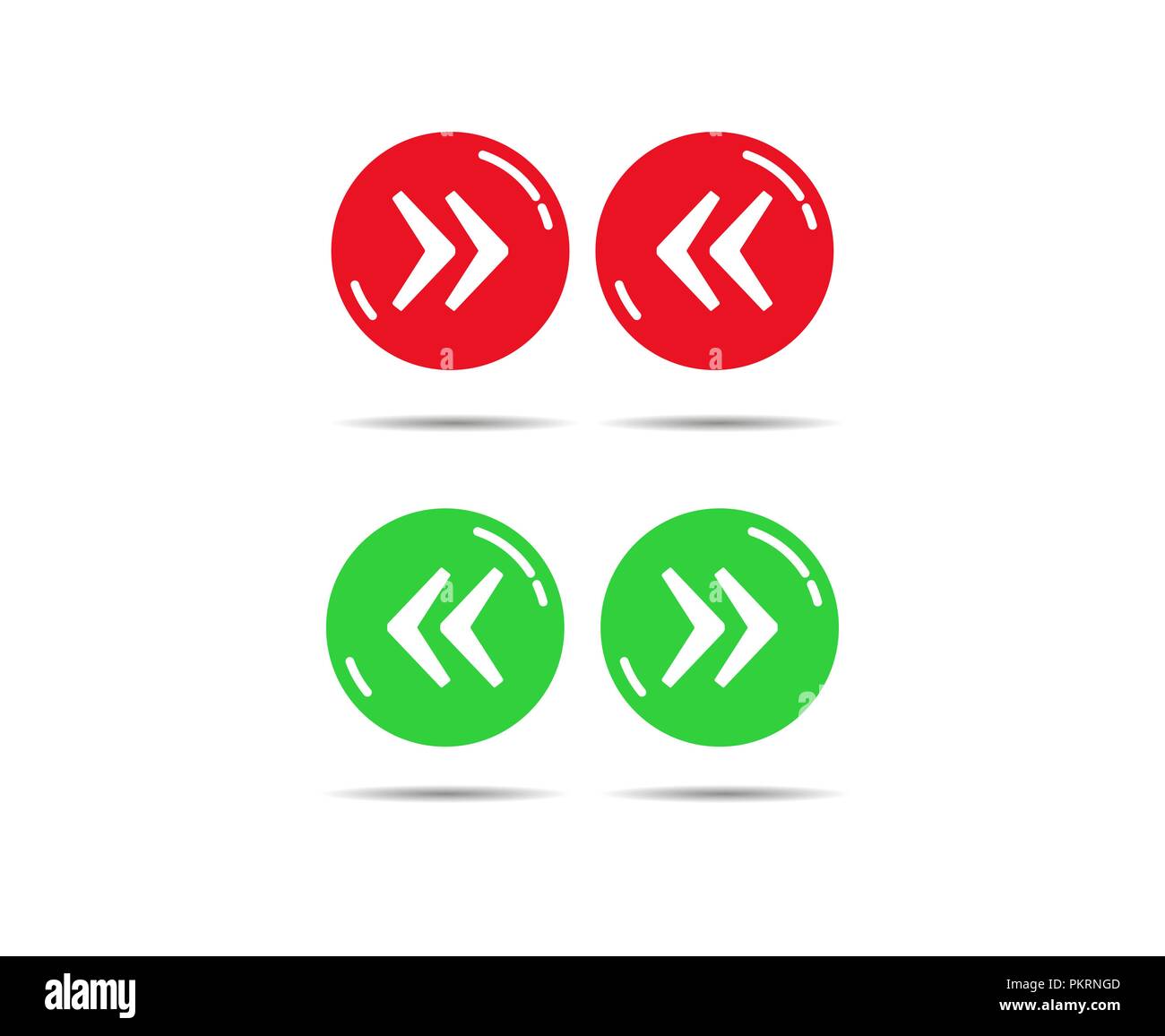 Green and red buttons with right and left quotes Stock Vector Image ...