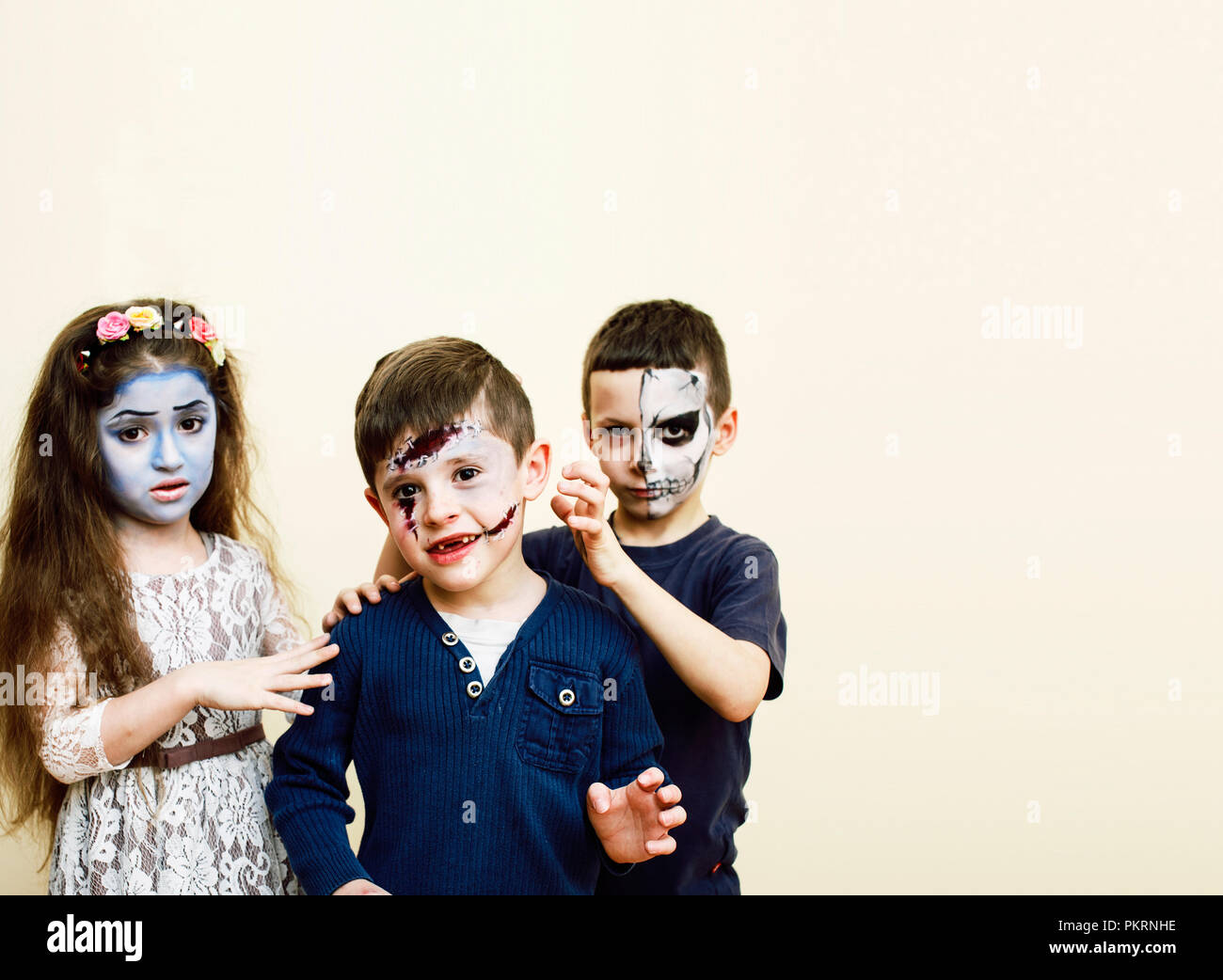 zombie apocalypse kids concept. Birthday party celebration facep Stock ...