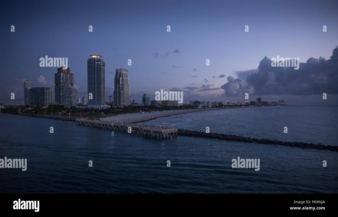 Miami city at night, USA Stock Photo - Alamy