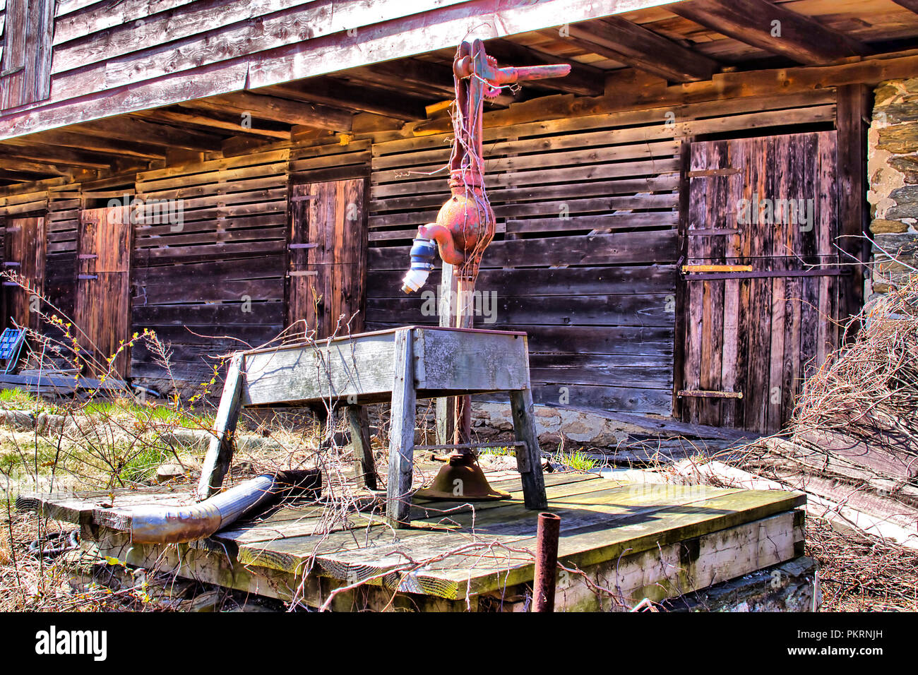 Old weathered barn image and other images of rustic items around it in ...