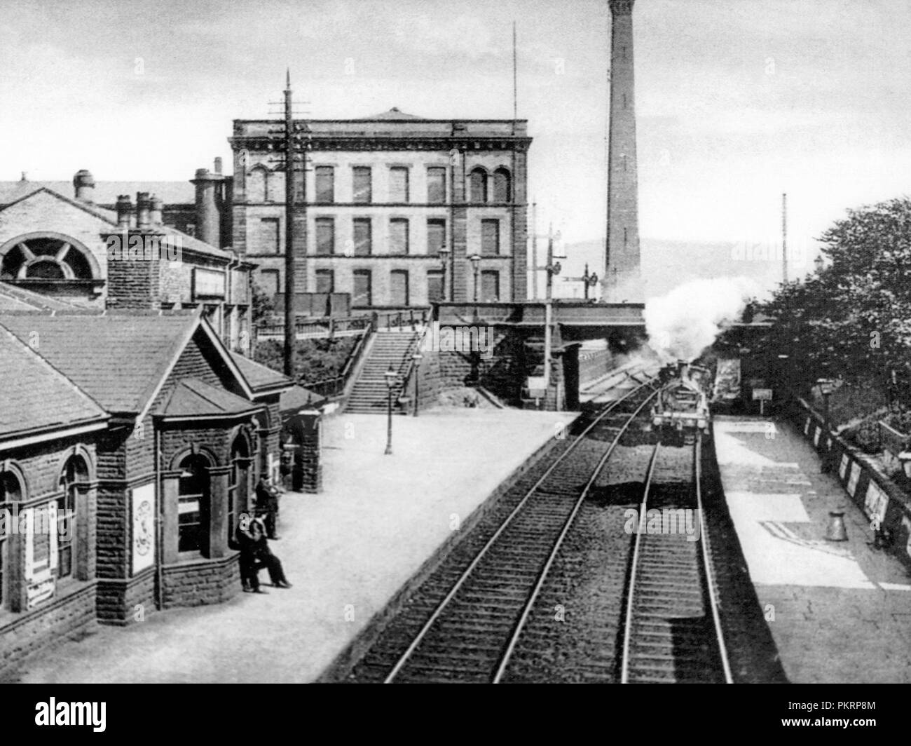 Saltaire Railway Station, early 1900s Stock Photo - Alamy