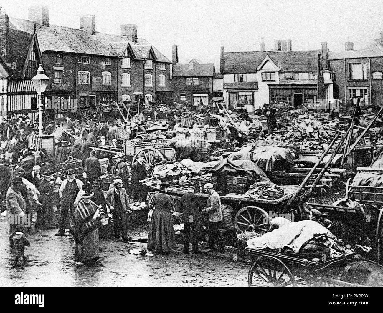 Sandbach Market Place, early 1900s Stock Photo - Alamy