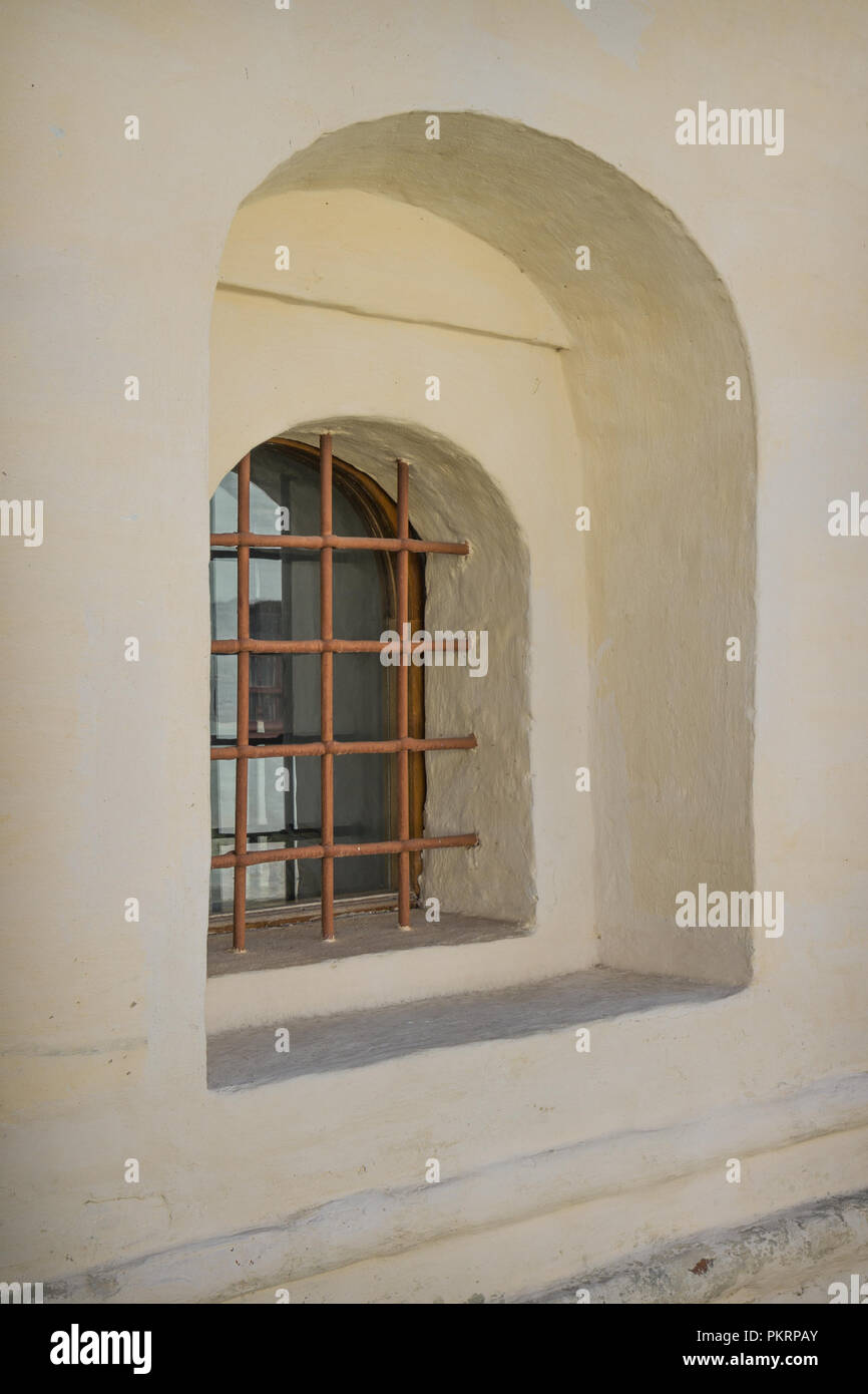 Window with a lattice of a medieval prison. Suzdal. Russia Stock Photo ...