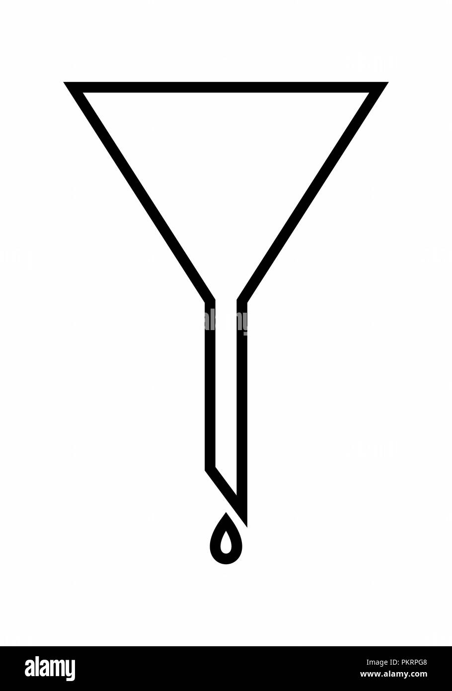 Icon of a funnel. Black outline on white background Stock Vector Image ...