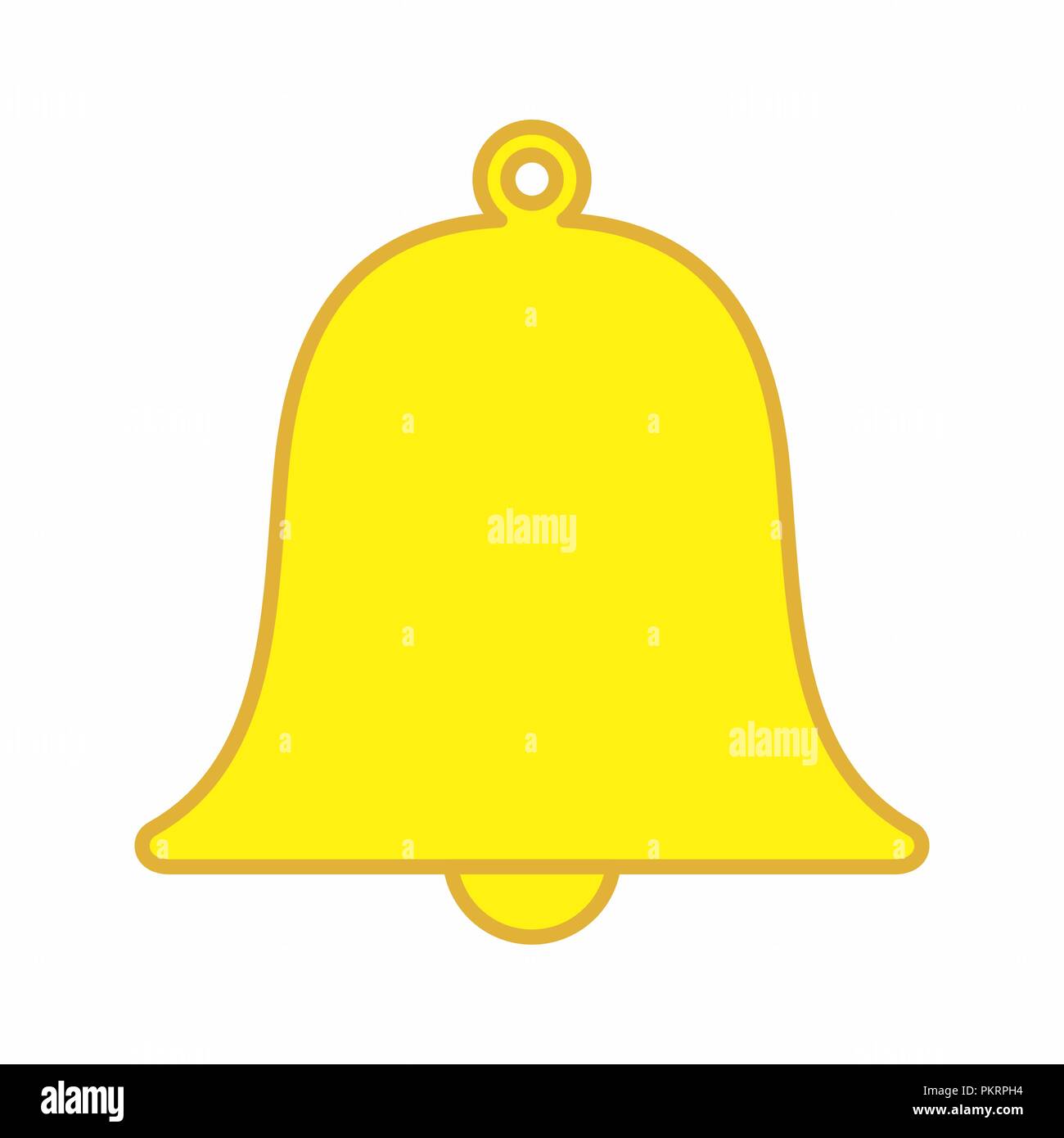 Illustration of a yellow bell isolated on white background Stock Vector ...