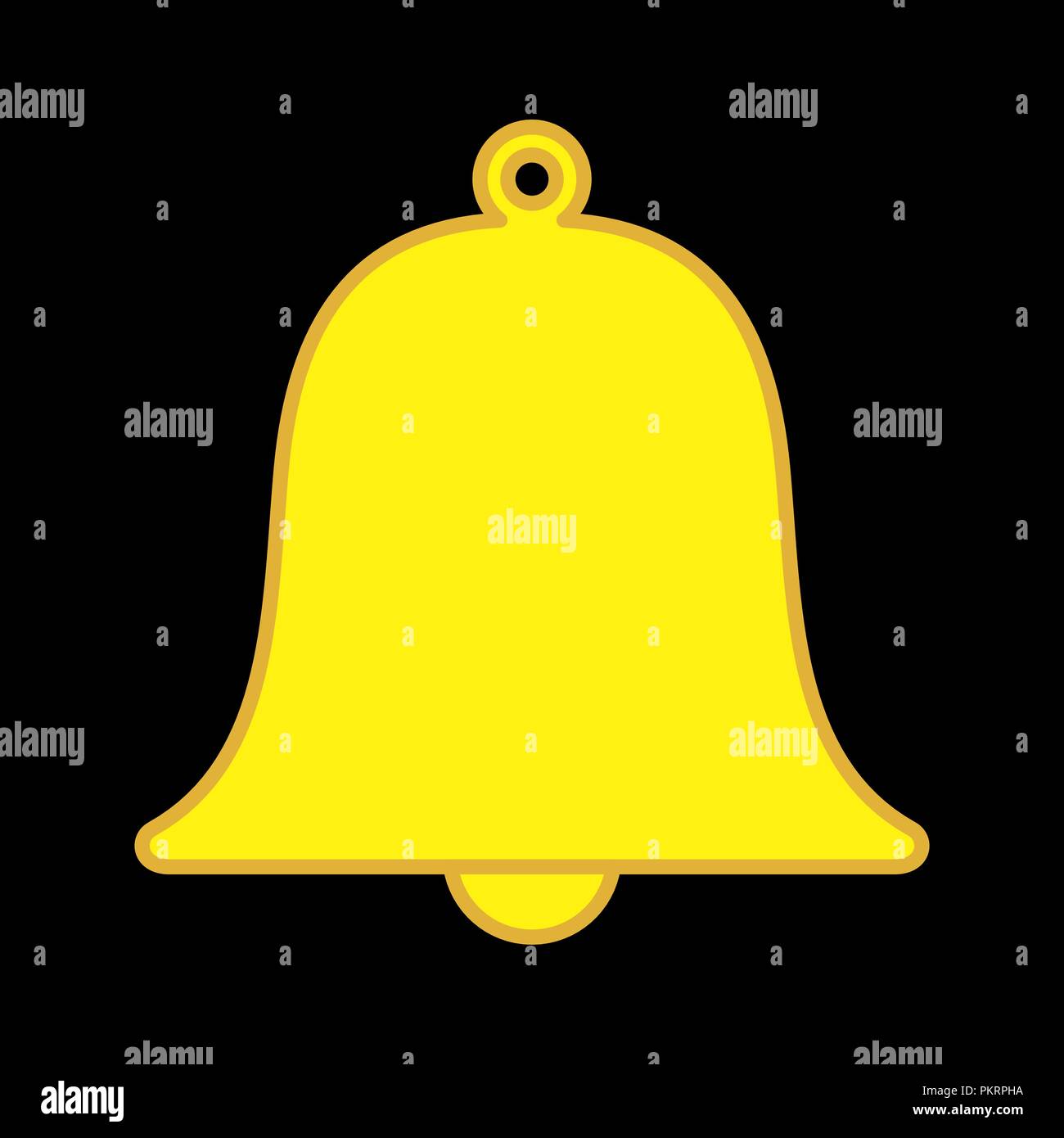 Illustration of a yellow bell isolated on dark background Stock Vector ...