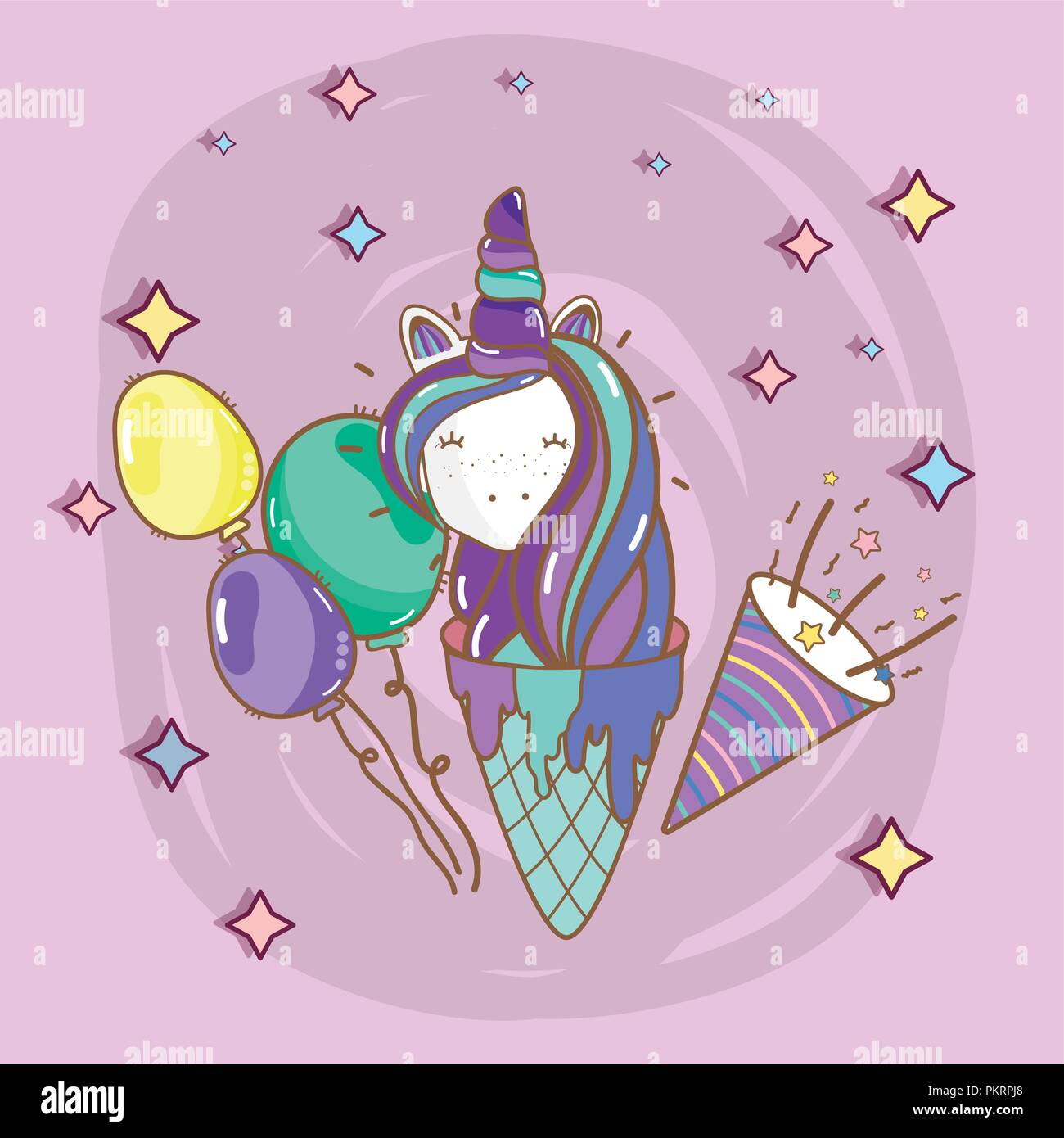 Kids party cartoons Stock Vector Image & Art - Alamy