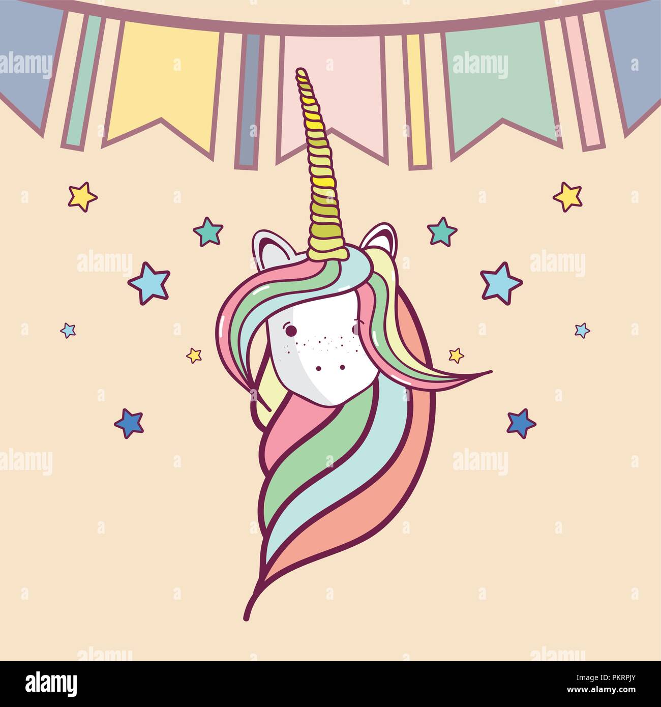 birthday, party, unicorn, party cartoons Stock Vector Image & Art - Alamy