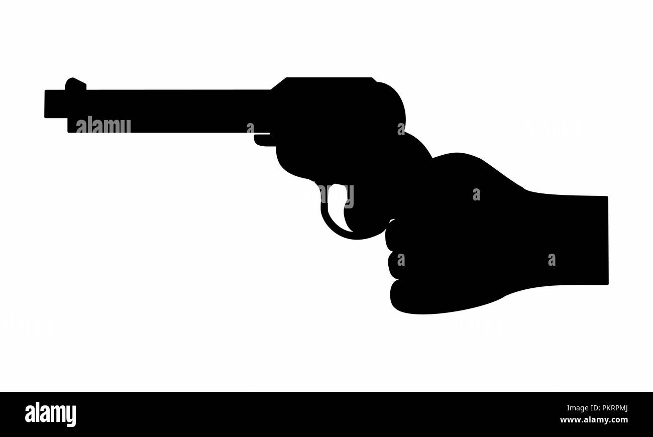 Shadow hand holding gun pistol Stock Vector Images - Alamy