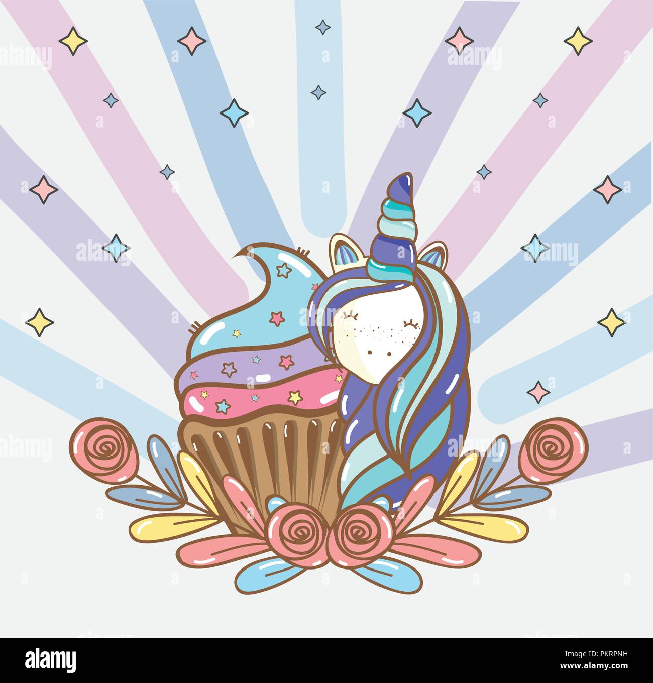 birthday, party, unicorn, party cartoons Stock Vector Image & Art - Alamy