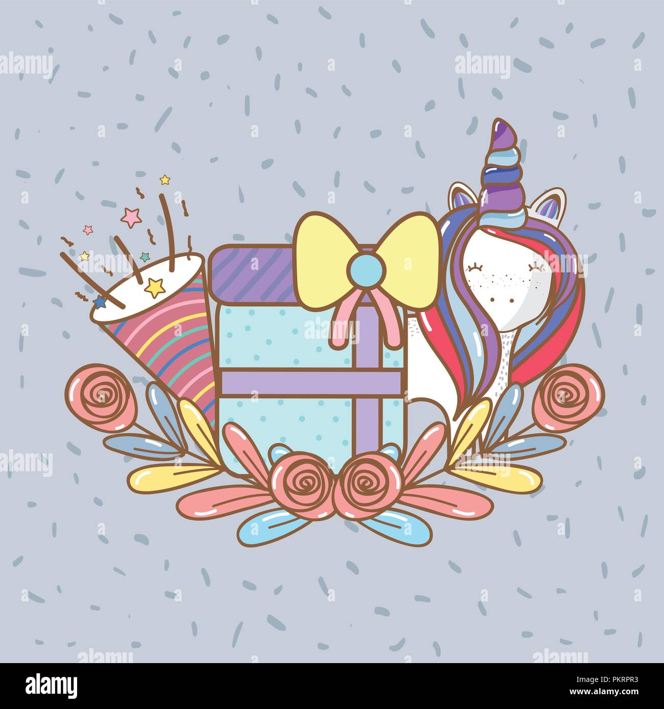 birthday, party, unicorn, party cartoons Stock Vector Image & Art - Alamy