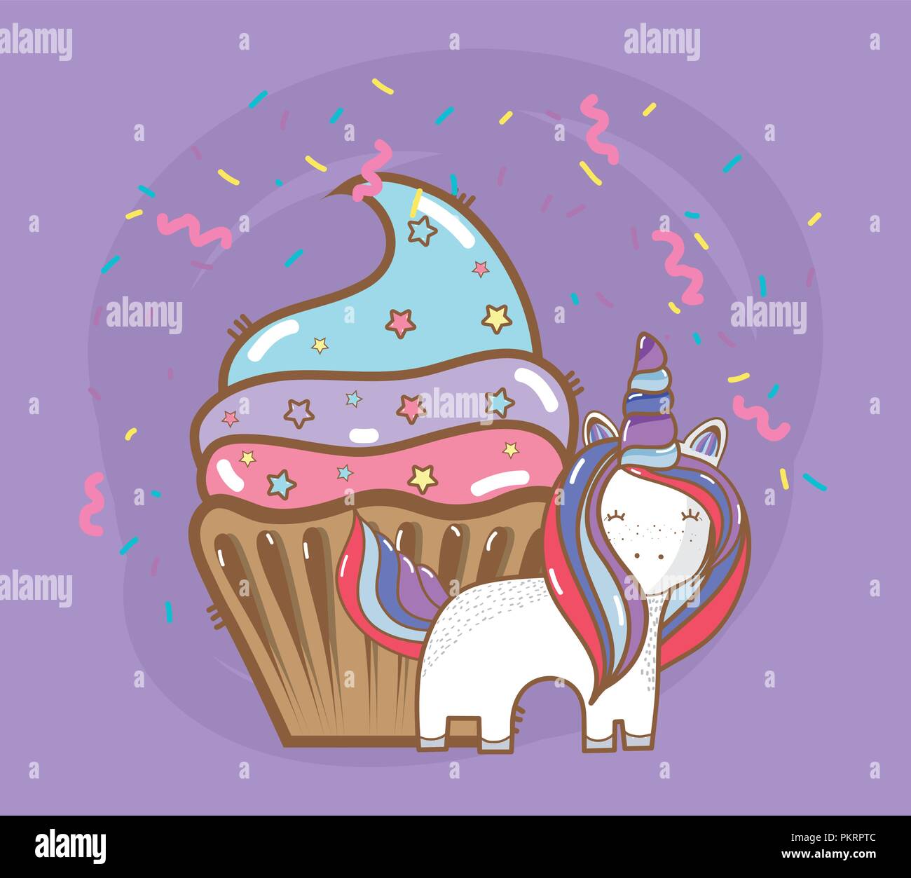 birthday, party, unicorn, party cartoons Stock Vector Image & Art - Alamy