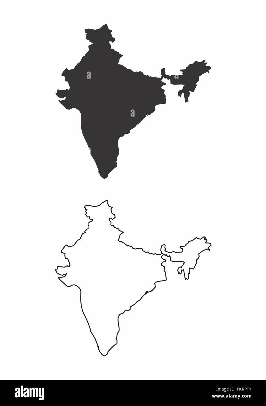 Outline maps of india hi-res stock photography and images - Alamy
