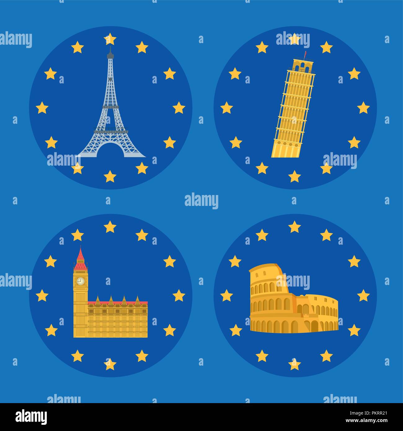 Set of europe monuments Stock Vector Image & Art - Alamy