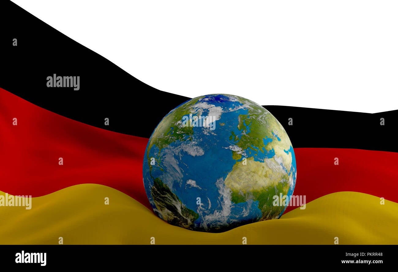 flag of Germany and planet earth 3d-illustration. elements of this ...