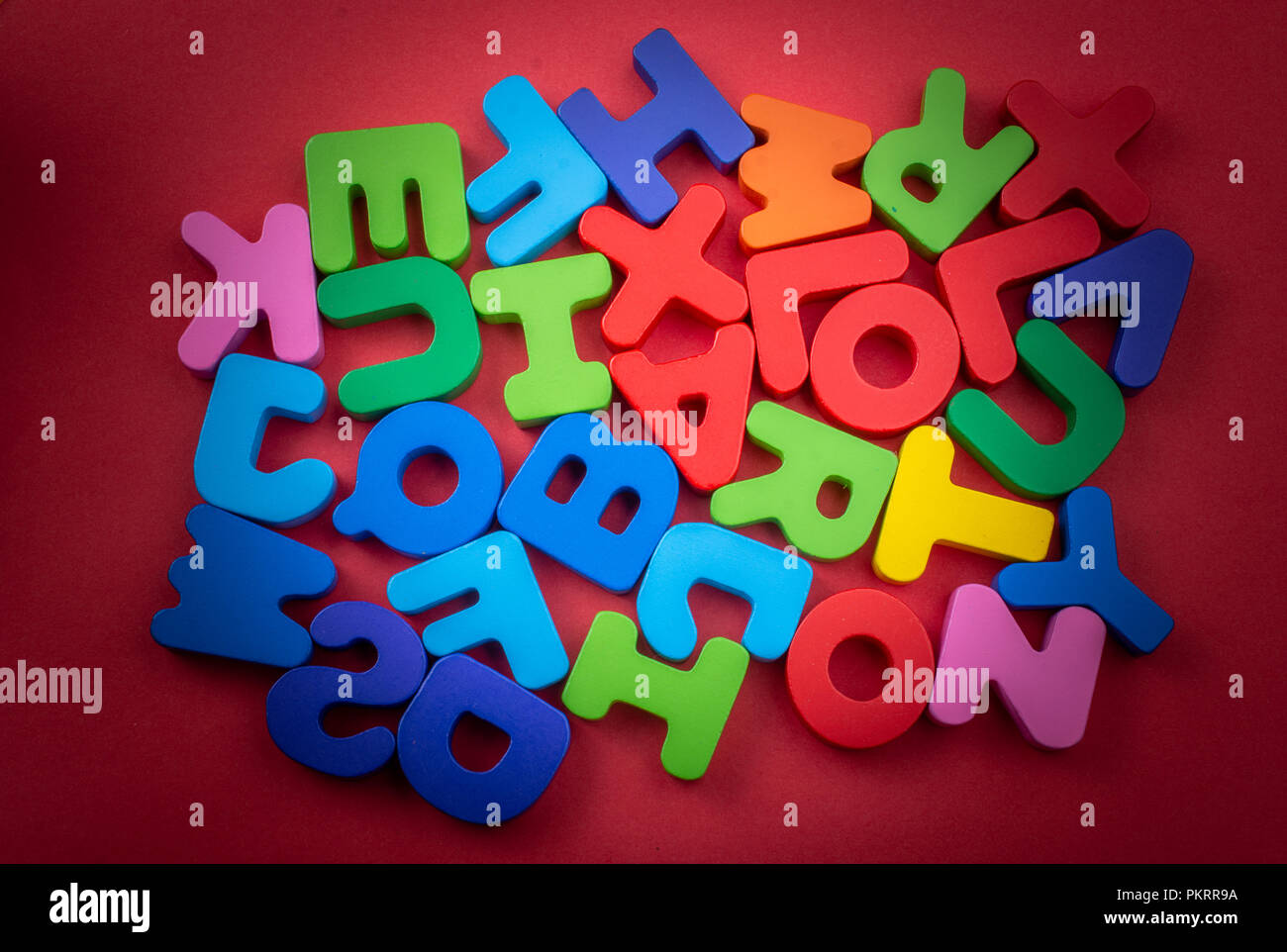 Colorful Letters of Alphabet made of wood Stock Photo - Alamy