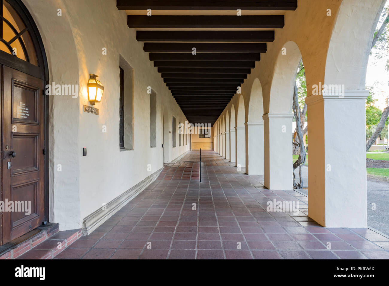 Los Angeles, OCT 5: Exterior view of a beautiful building in Caltech on ...
