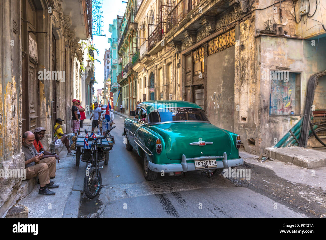 Cuba, Havana - Mar 9th 2018 - A very old and destroyed area of Havana ...