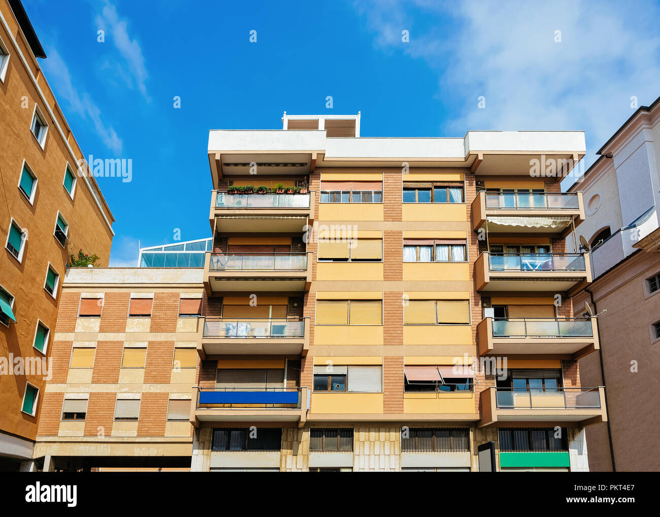 Apartment building. Modern residential complex in a new house. In Italy ...