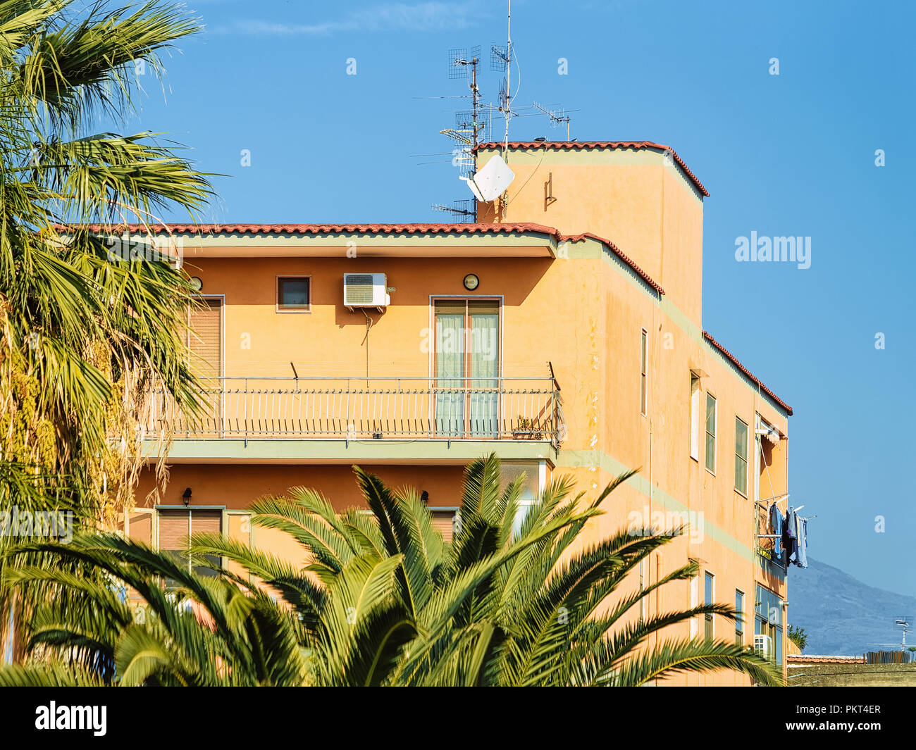 Apartment building. Modern residential complex in a new house. Italy ...
