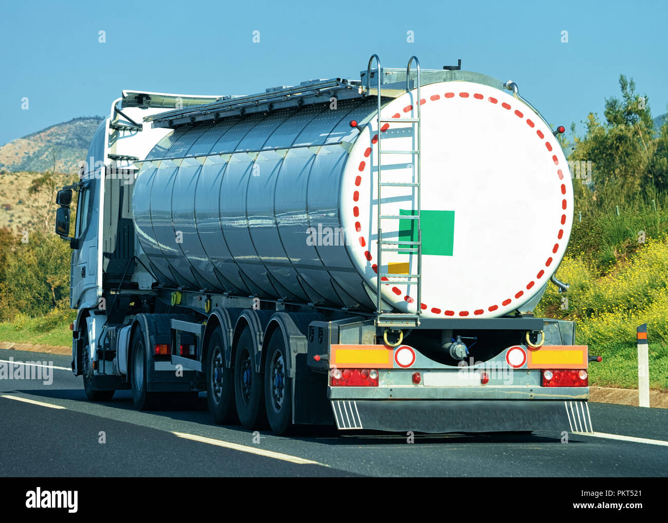 Truck on the road in Italy. Lorry transport delivering some freight ...
