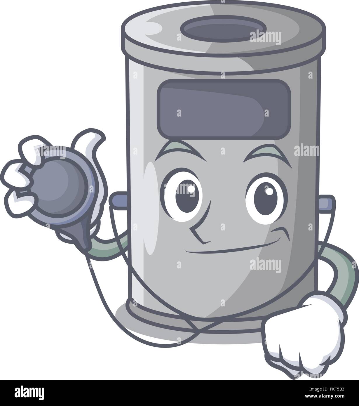 Doctor steel trash can with lid cartoon Stock Vector Image & Art - Alamy
