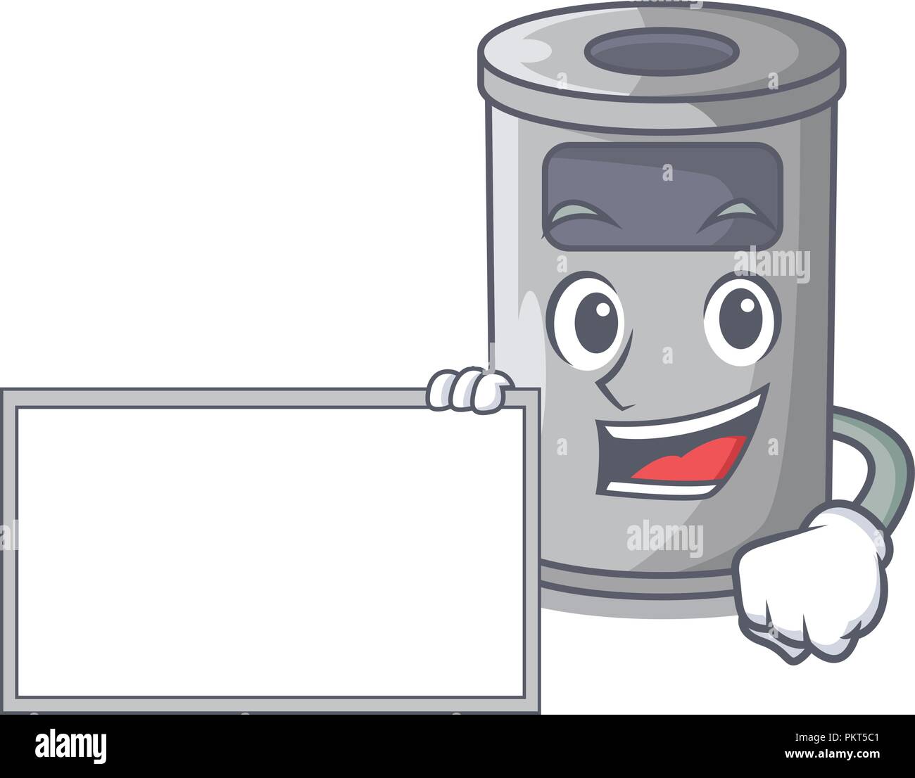 With board steel trash can with lid cartoon Stock Vector Image & Art ...