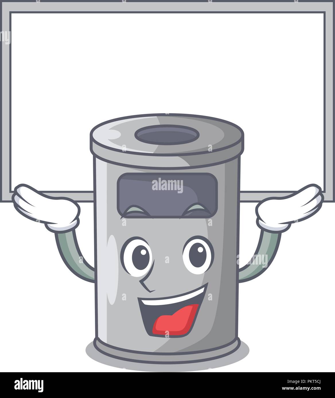 Cartoon character dustbin sign Stock Vector Images - Alamy