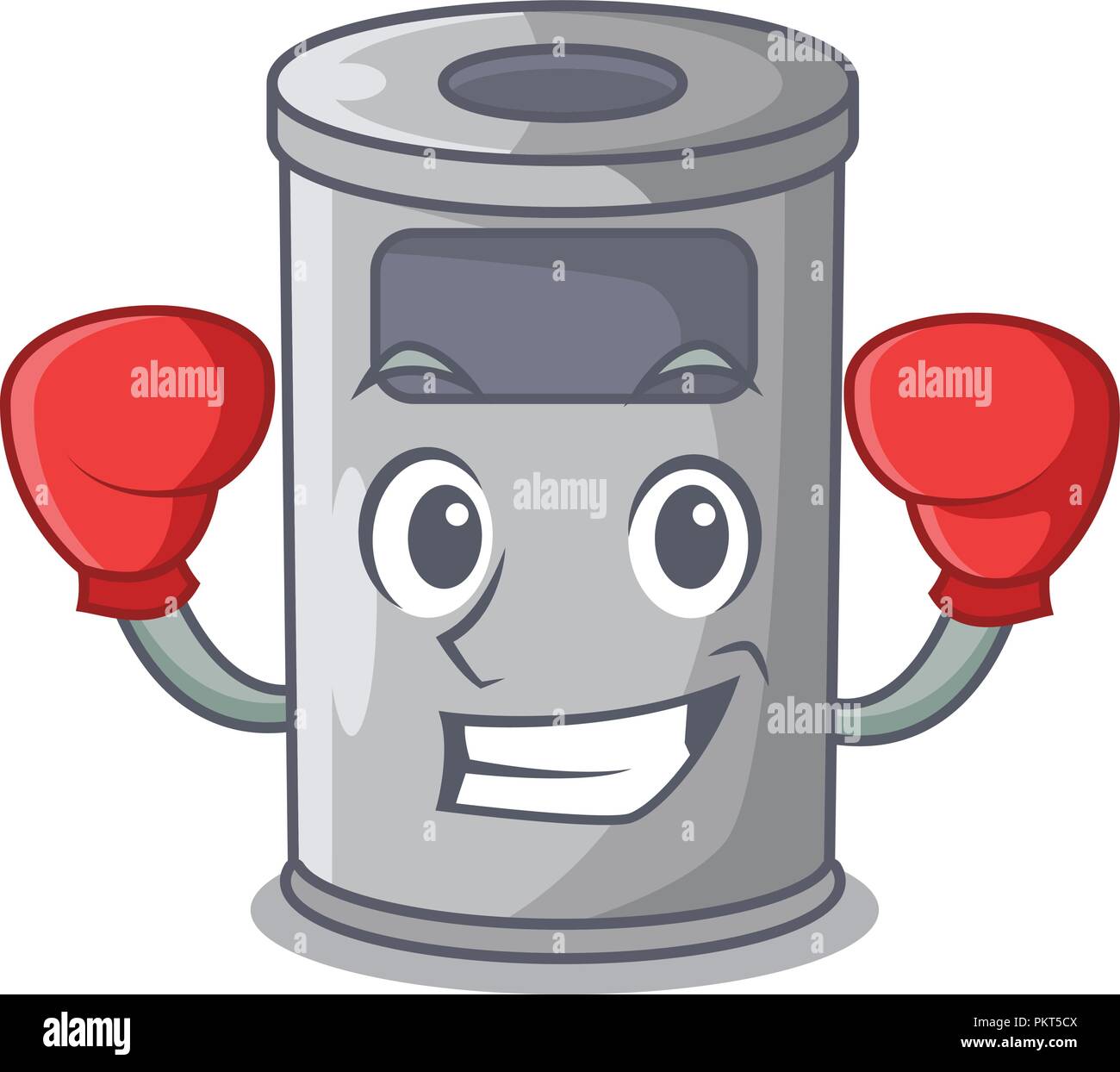 Boxing steel trash can with lid cartoon Stock Vector Image & Art - Alamy