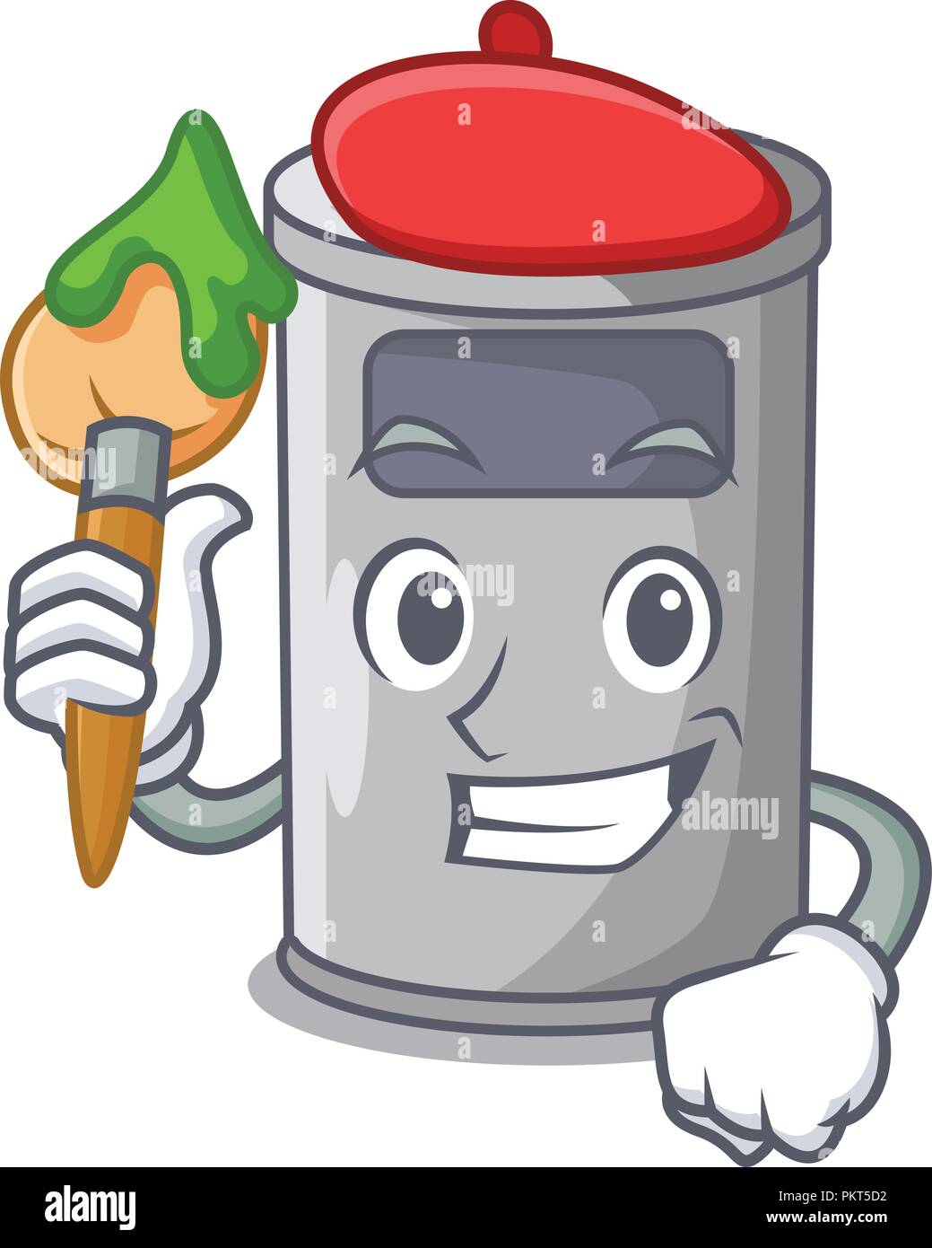 Cartoon character dustbin recycle icon Stock Vector Images - Alamy