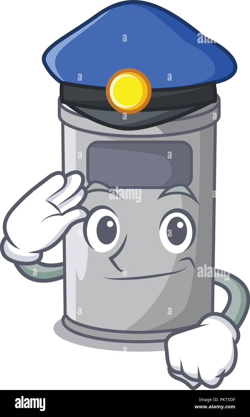 Police steel trash can with lid cartoon Stock Vector Image & Art - Alamy