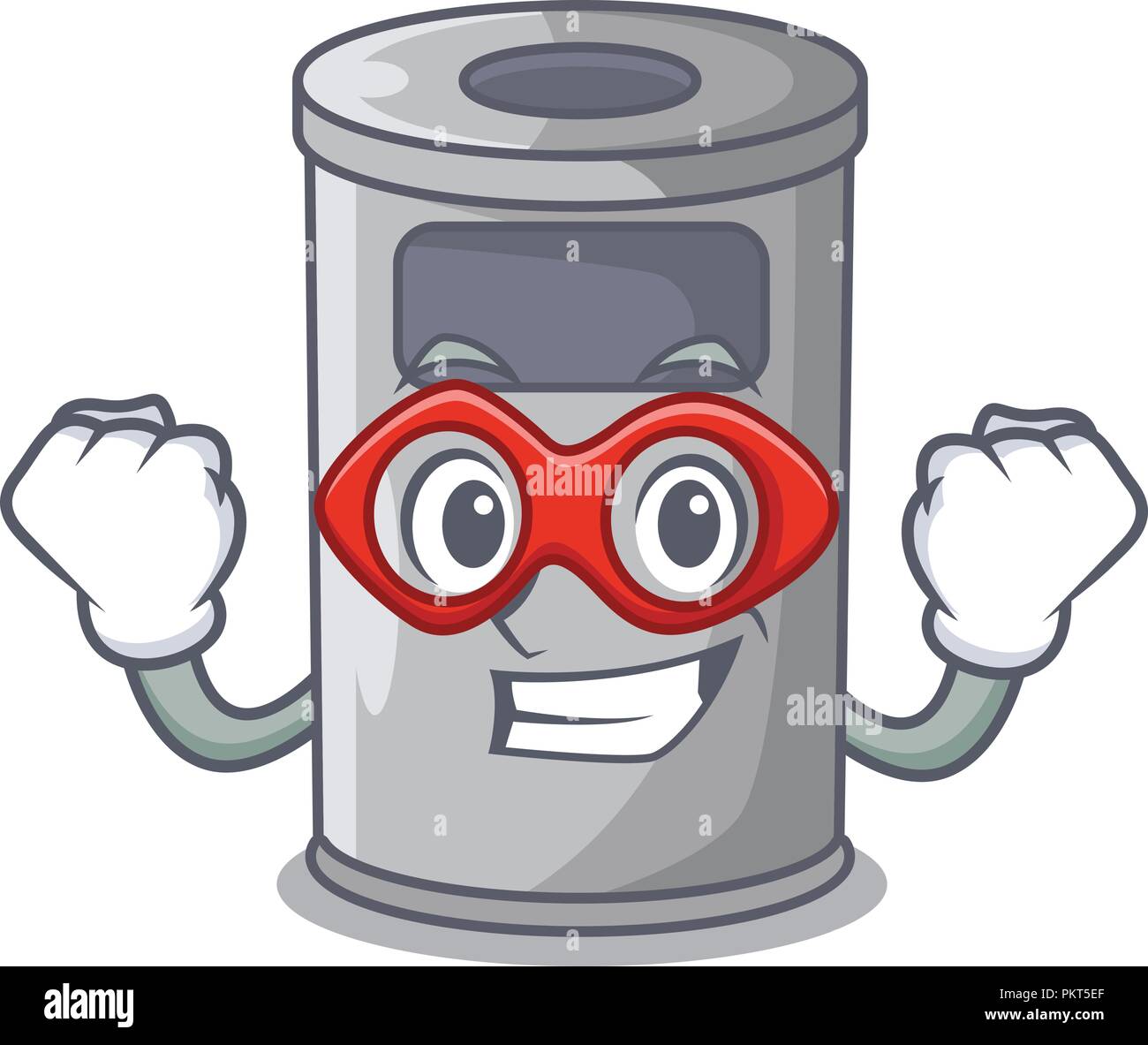 Super hero cartoon steel trash can in the door Stock Vector Image & Art ...