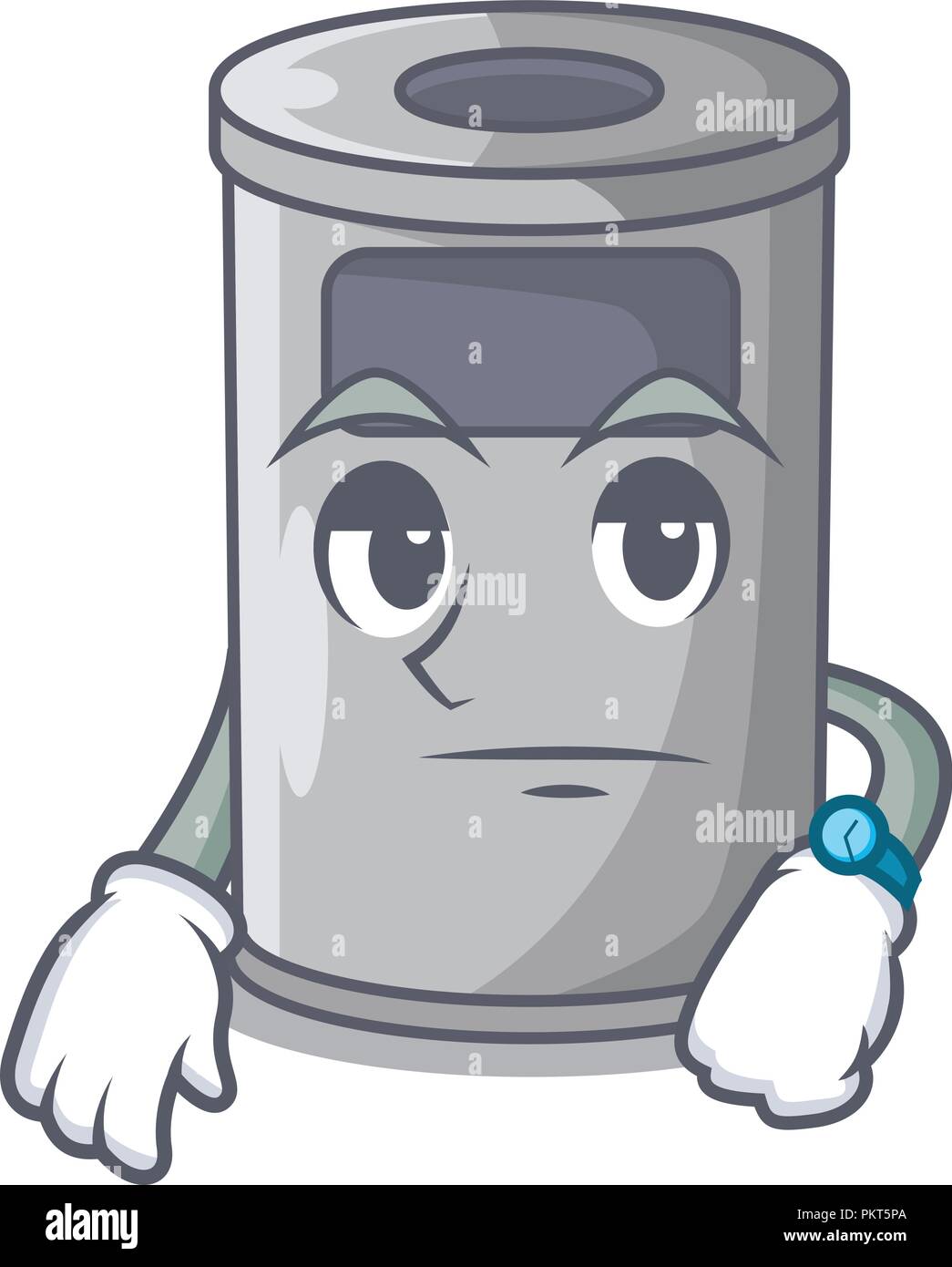 Waiting cartoon steel trash can in the office Stock Vector Image & Art ...