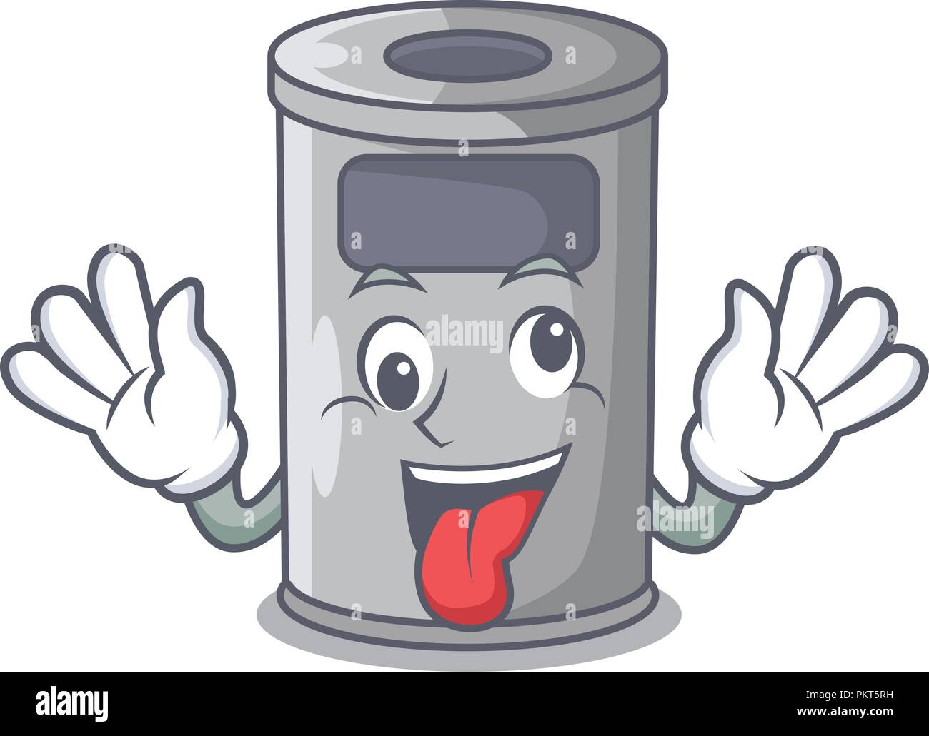 Crazy cartoon steel trash can in the office Stock Vector Image & Art ...