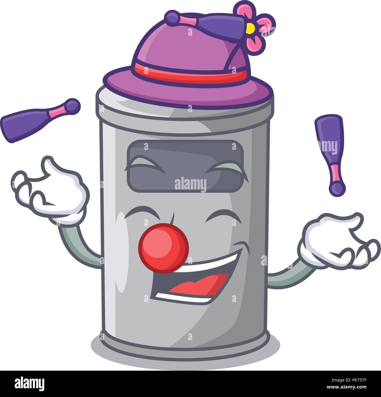 Juggling cartoon steel trash can in the office Stock Vector Image & Art ...