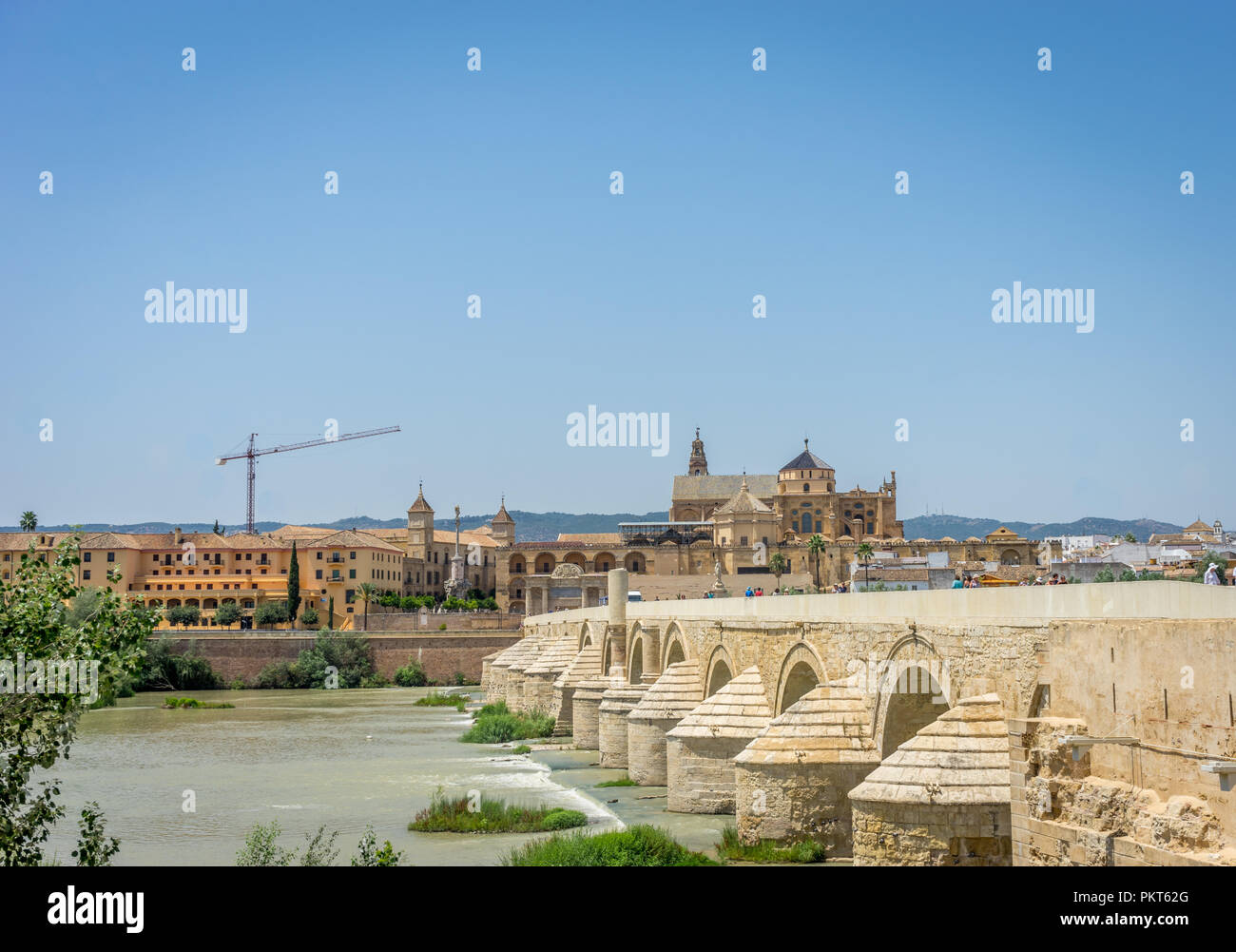 The roman bridge and the Mezquita de Córdoba,the Great Mosque of ...