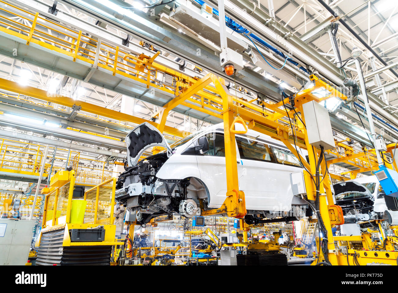 Modern automobile production line, automated production equipment Stock ...