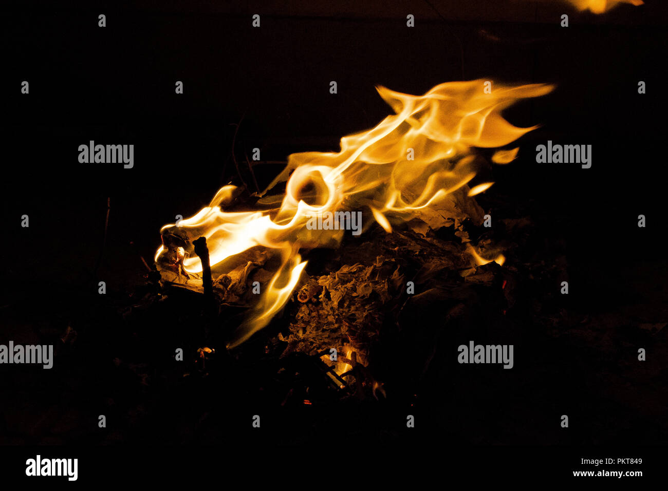this is yellow orange fire burning paper Stock Photo - Alamy