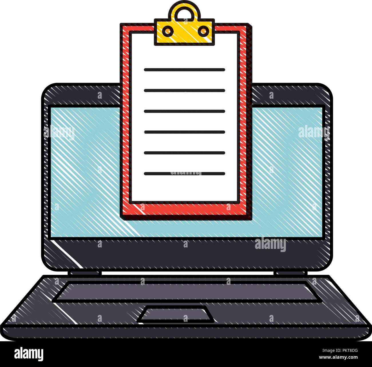 laptop computer with checklist Stock Vector Image & Art - Alamy