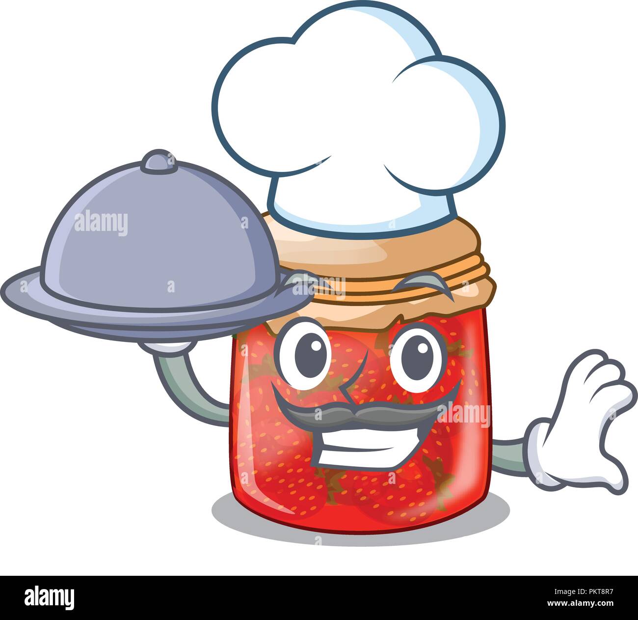 Chef with food fresh tasty strawberry jam on mascot Stock Vector Image ...