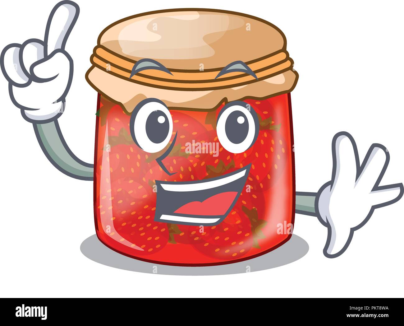 Finger strawberry jam glass isolated on cartoon Stock Vector Image ...