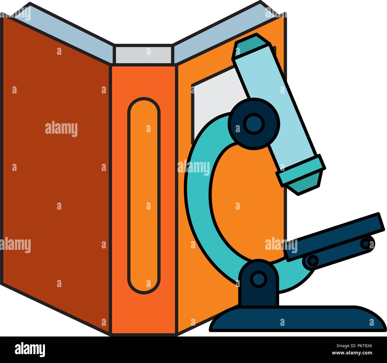 text book with microscope Stock Vector Image & Art - Alamy