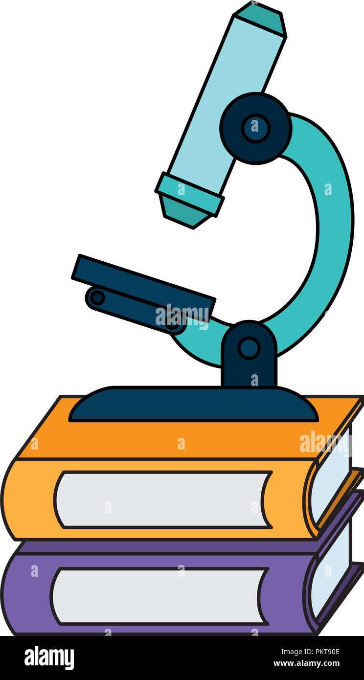 pile text books with microscope Stock Vector Image & Art - Alamy